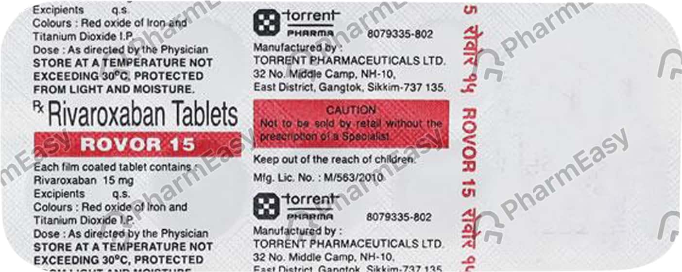 Rovor 15 MG Tablet (10): Uses, Side Effects, Price & Dosage | PharmEasy