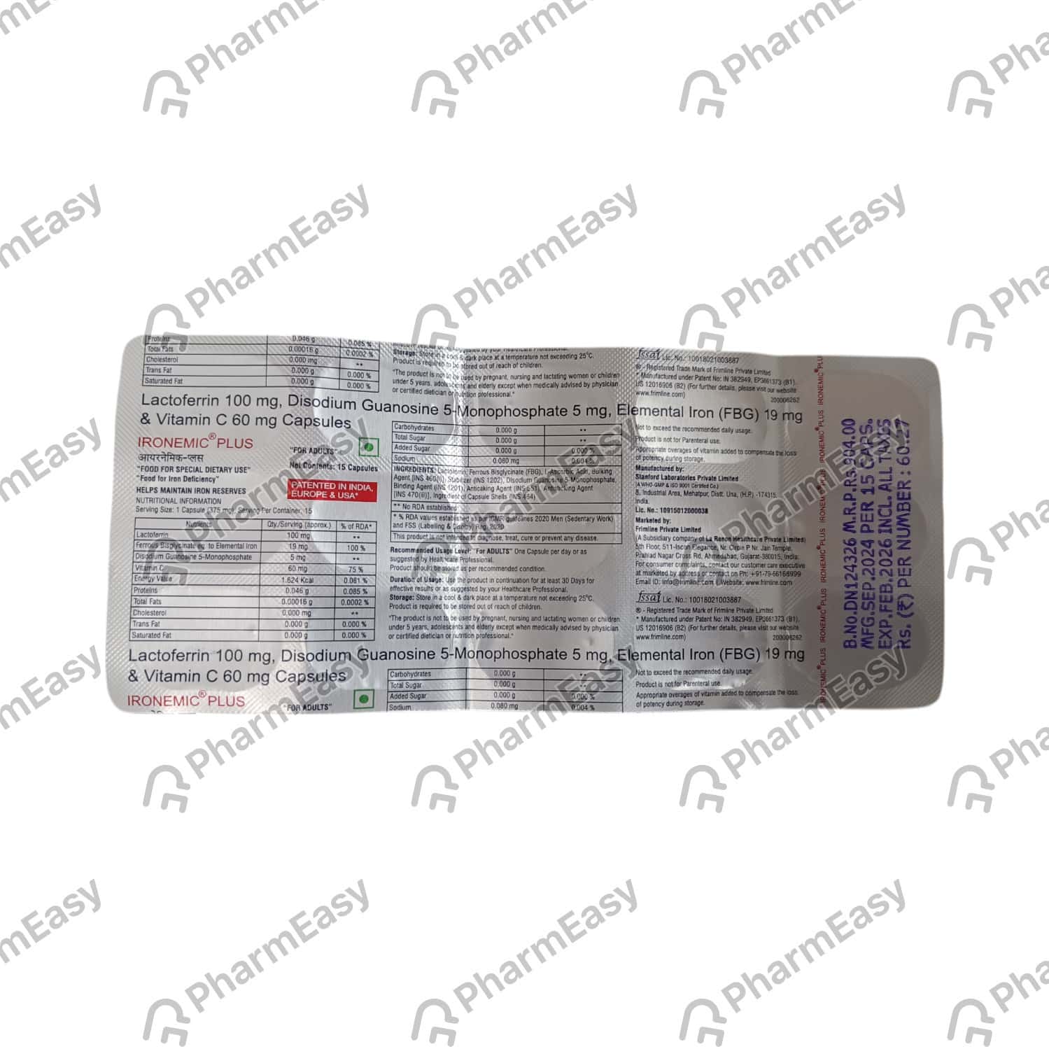 Buy Ironemic Plus Strip Of 15 Capsules Online at Flat 15% OFF | PharmEasy