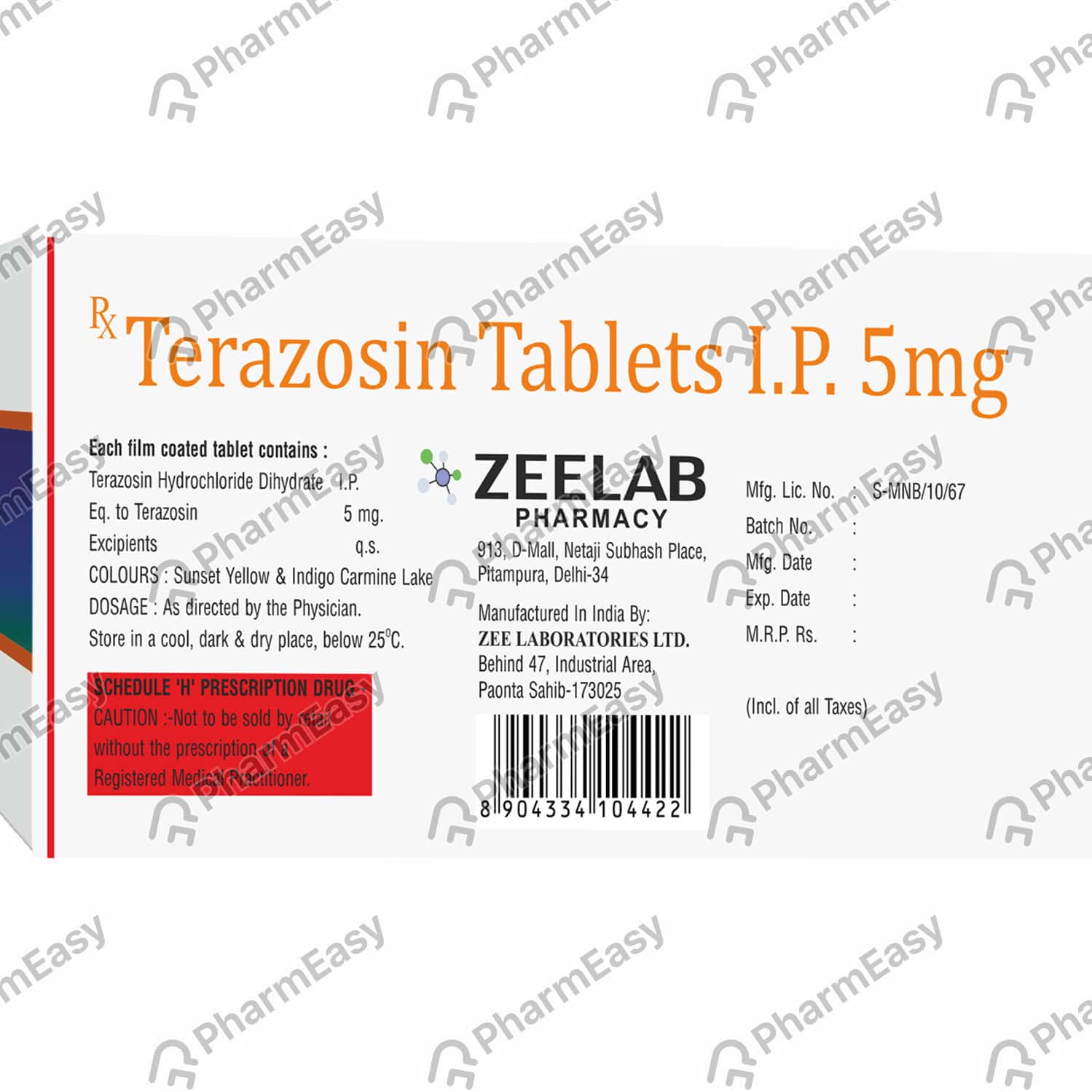 Buy Terisin 5 MG Tablet (10) Online at Flat 15% OFF | PharmEasy
