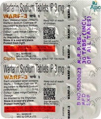 Warf 3 MG Tablet (30): Uses, Side Effects, Price & Dosage | PharmEasy