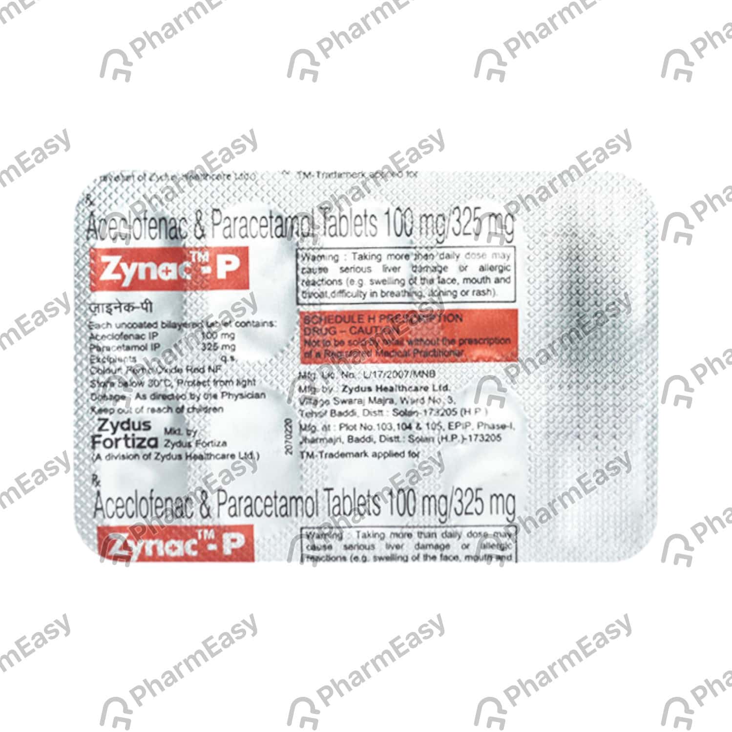 Zynac P 100/325 Mg Strip Of 10 Tablets: Uses, Side Effects, Price ...