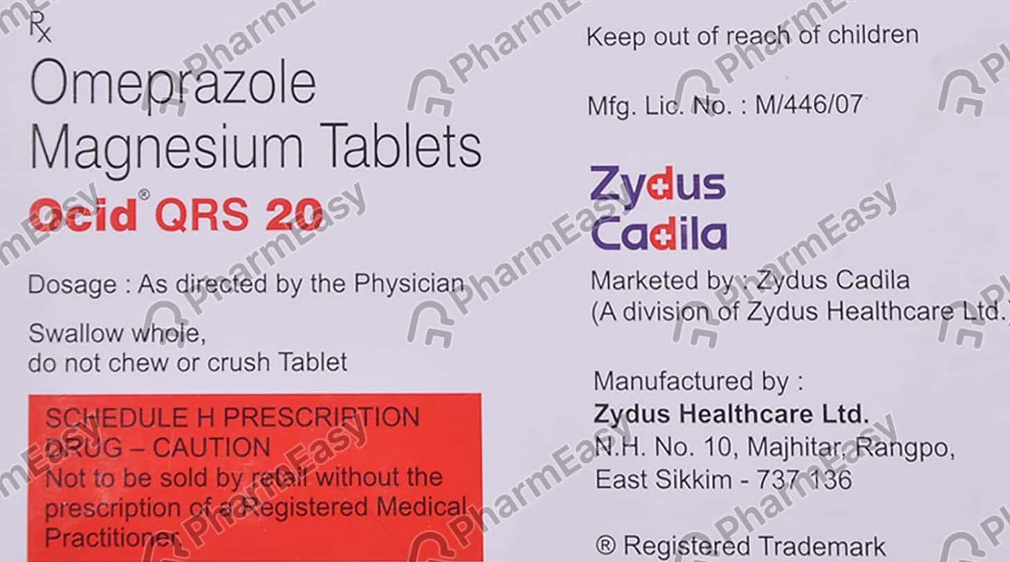 Ocid Qrs 20 MG Tablet (20): Uses, Side Effects, Price & Dosage | PharmEasy