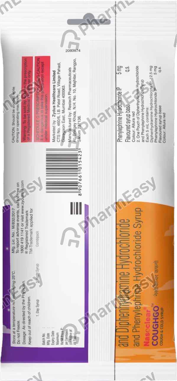 Buy Nasoclear Coughgo Strawberry Flavour Sugar Free Day/Night Pouch Of ...