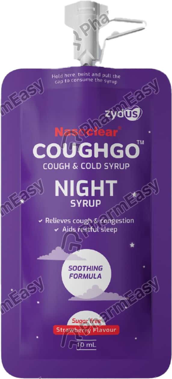 Buy Nasoclear Coughgo Strawberry Flavour Sugar Free Day/Night Pouch Of ...