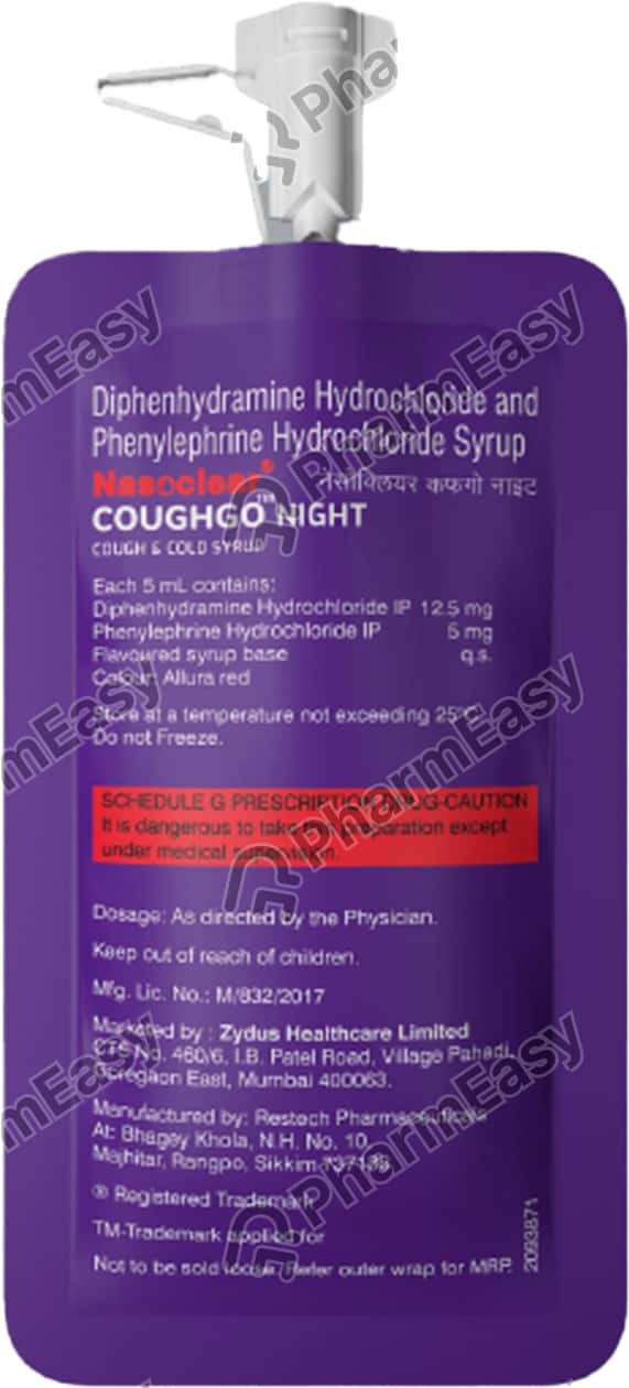 Buy Nasoclear Coughgo Strawberry Flavour Sugar Free Day/Night Pouch Of ...