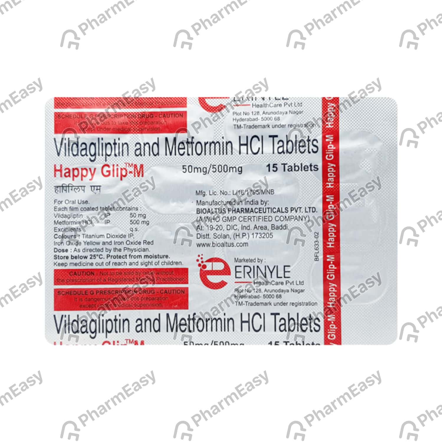 Happyglip M Strip Of 15 Tablets: Uses, Side Effects, Price & Dosage ...