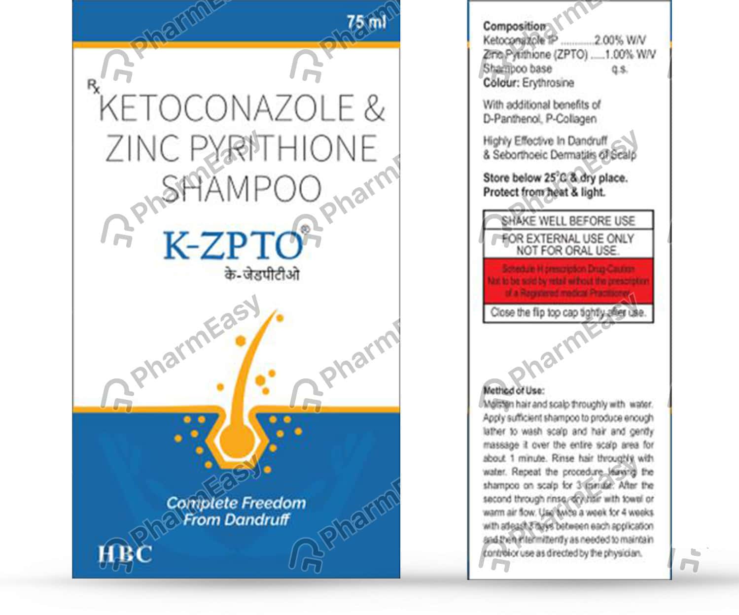 K Zpto Shampoo 75ml: Uses, Side Effects, Price & Dosage | PharmEasy