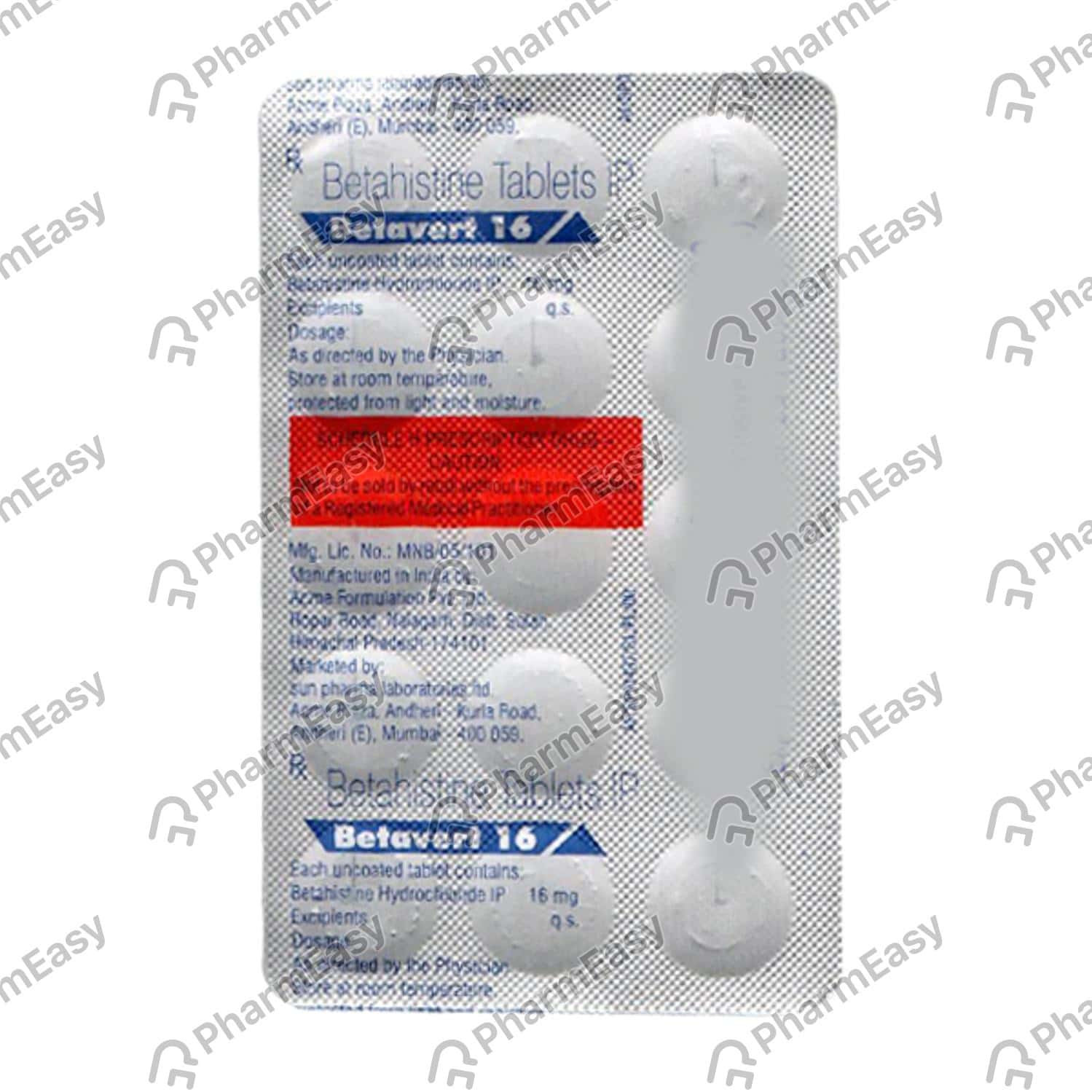 Buy Betavert 16 MG Tablet (15) Online at Flat 15% OFF | PharmEasy