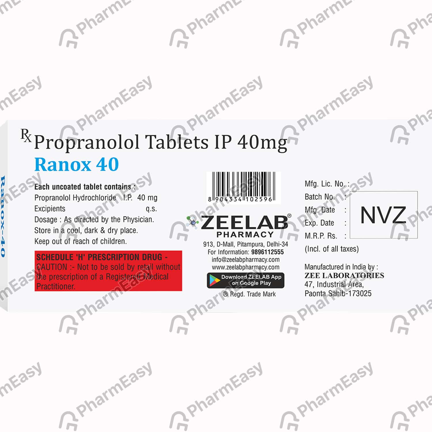 Buy Ranox 40 MG Tablet (10) Online at Flat 15% OFF | PharmEasy