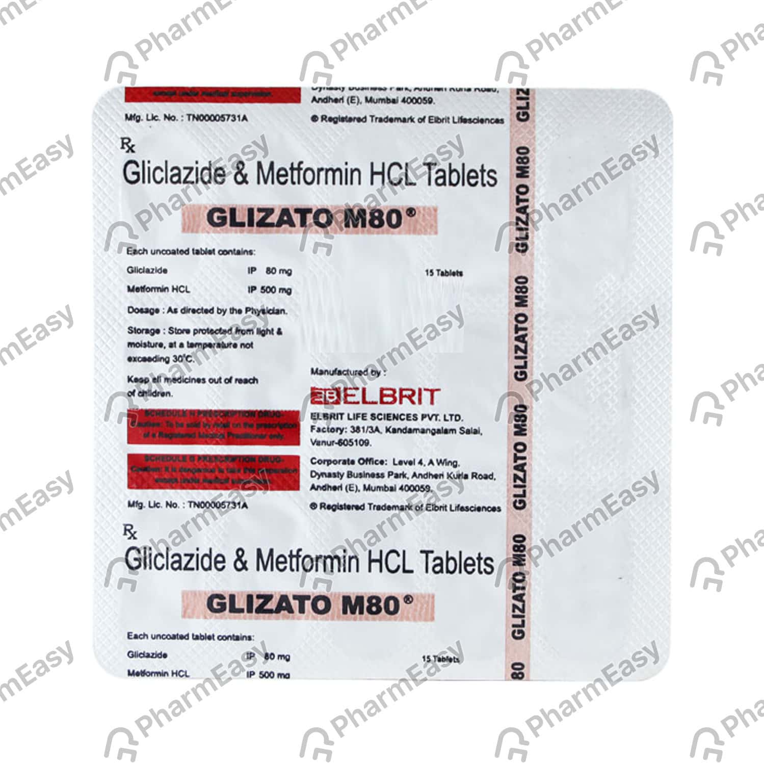 Glizato M 80mg Strip Of 15 Tablets: Uses, Side Effects, Price & Dosage ...