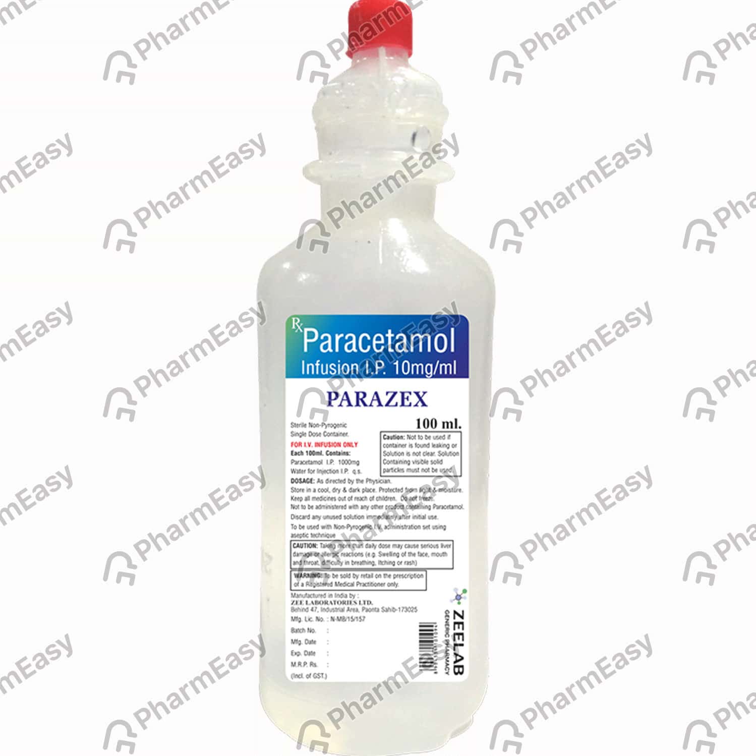 Buy Parazex 1000 MG/100ML Infusion (100) Online at Flat 15% OFF | PharmEasy