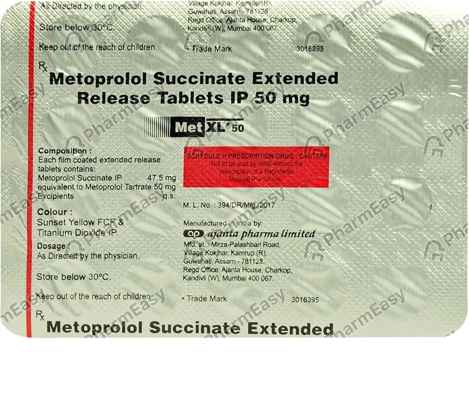 Embeta Xr 50 MG Tablet (30): Uses, Side Effects, Price, Dosage ...