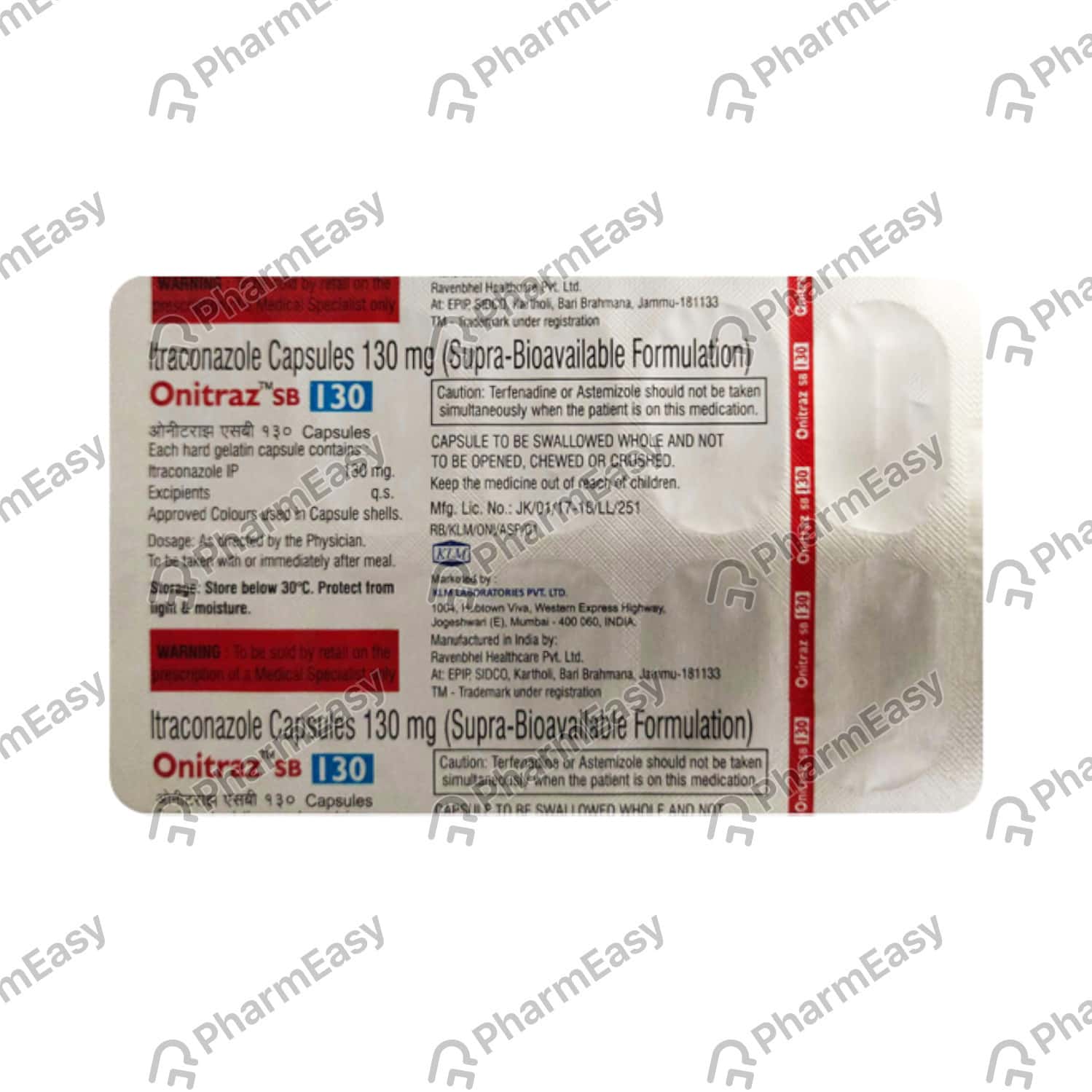 Onitraz SB 130 Capsule: Uses, Side-effects, Price, Dosage & More Info ...
