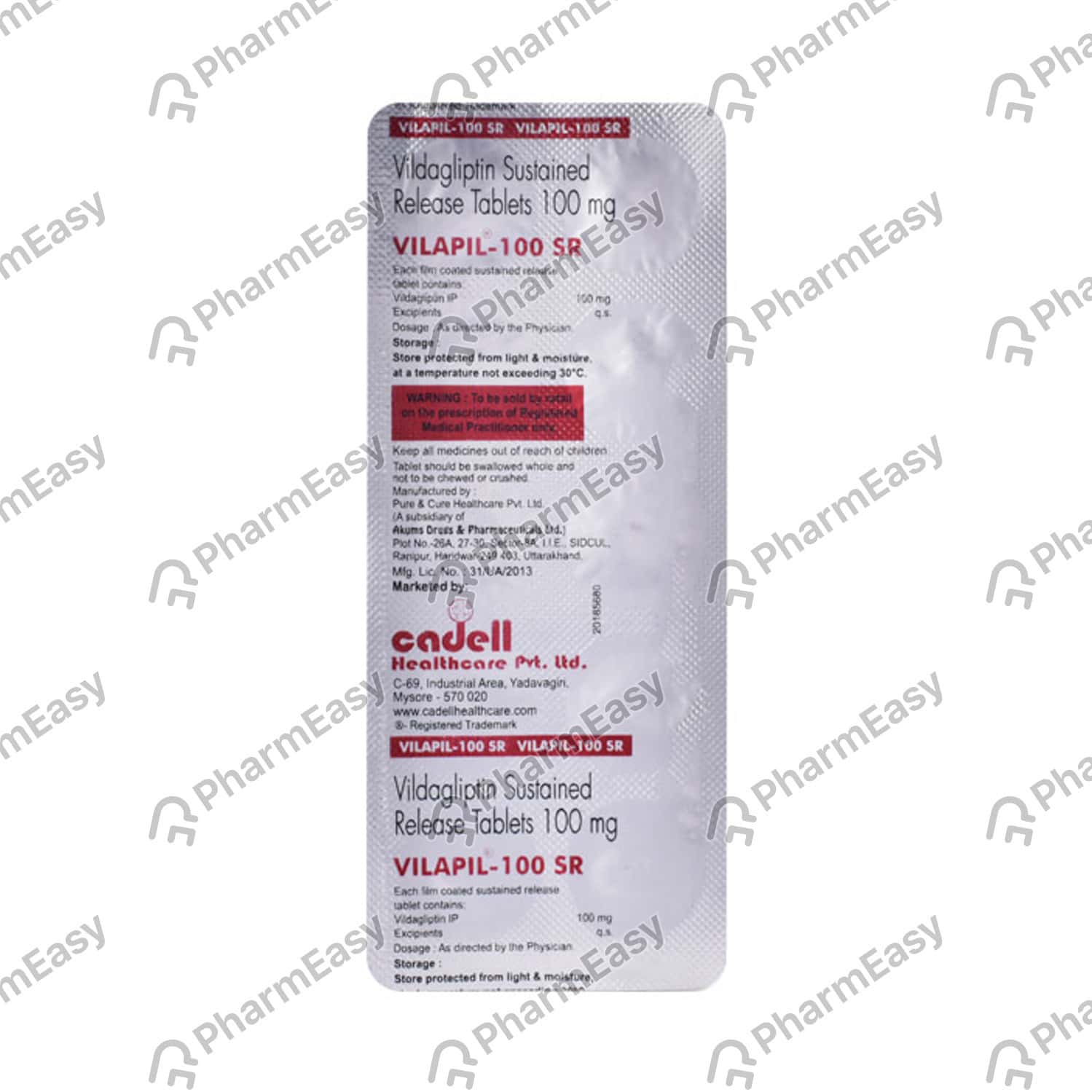 Vilapil Sr 100 MG Tablet (10): Uses, Side Effects, Price & Dosage ...