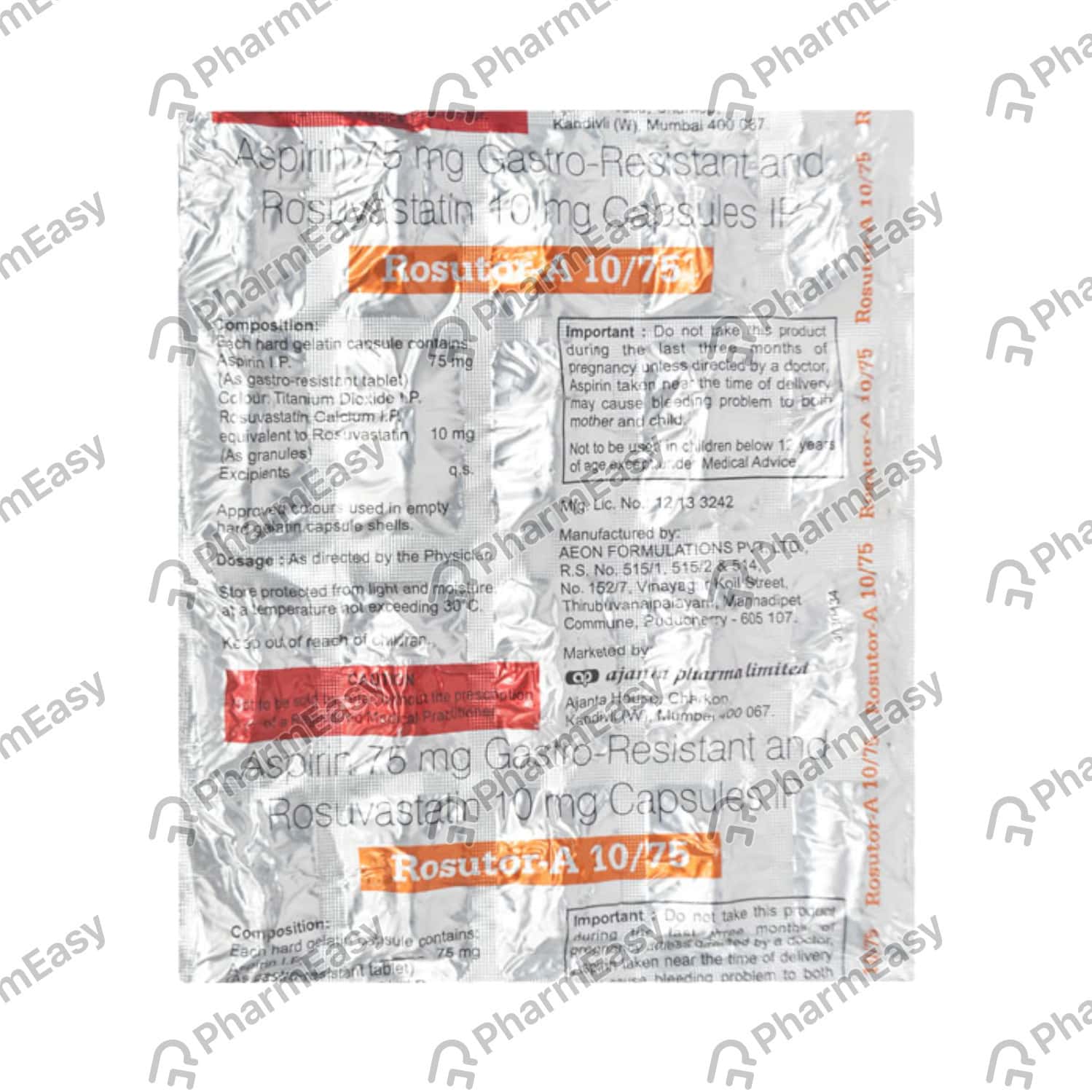 Rosutor A 10/75mg Strip Of 20 Capsules: Uses, Side Effects, Price ...