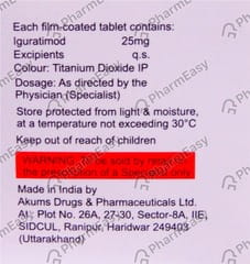 Buy Zyramod 25 MG Tablet (10) Online & Save Up to 24% at PharmEasy