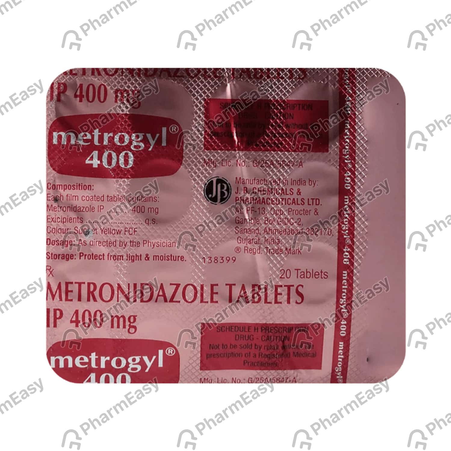 Metrogyl 400 MG Tablet (20): Uses, Side Effects, Price & Dosage | PharmEasy