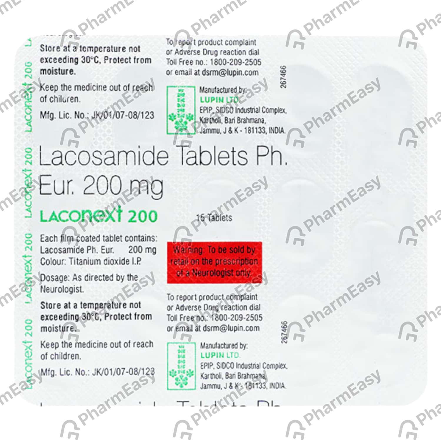 Laconext 200 MG Tablet (15): Uses, Side Effects, Price & Dosage | PharmEasy