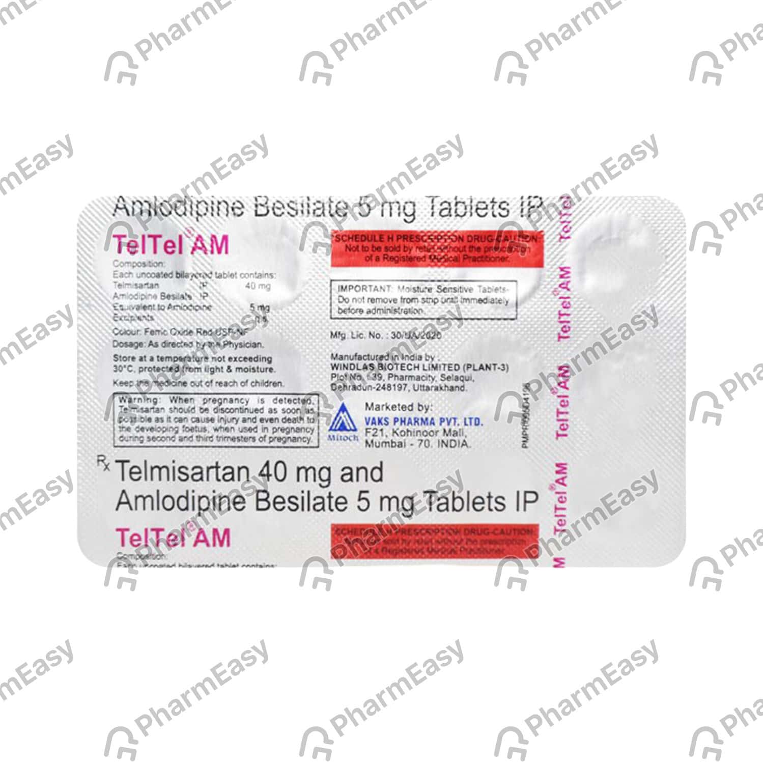 Teltel Am Strip Of 15 Tablets: Uses, Side Effects, Price & Dosage ...