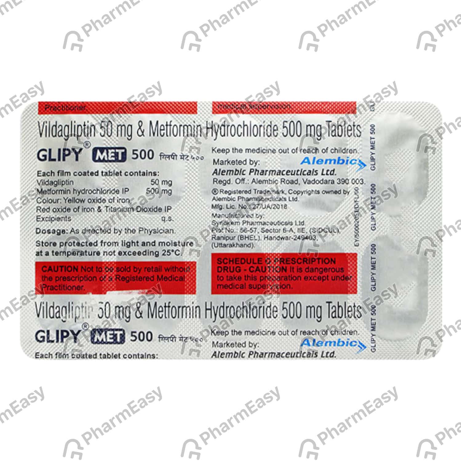 Glipy Met 500mg Strip Of 15 Tablets: Uses, Side Effects, Price & Dosage | PharmEasy