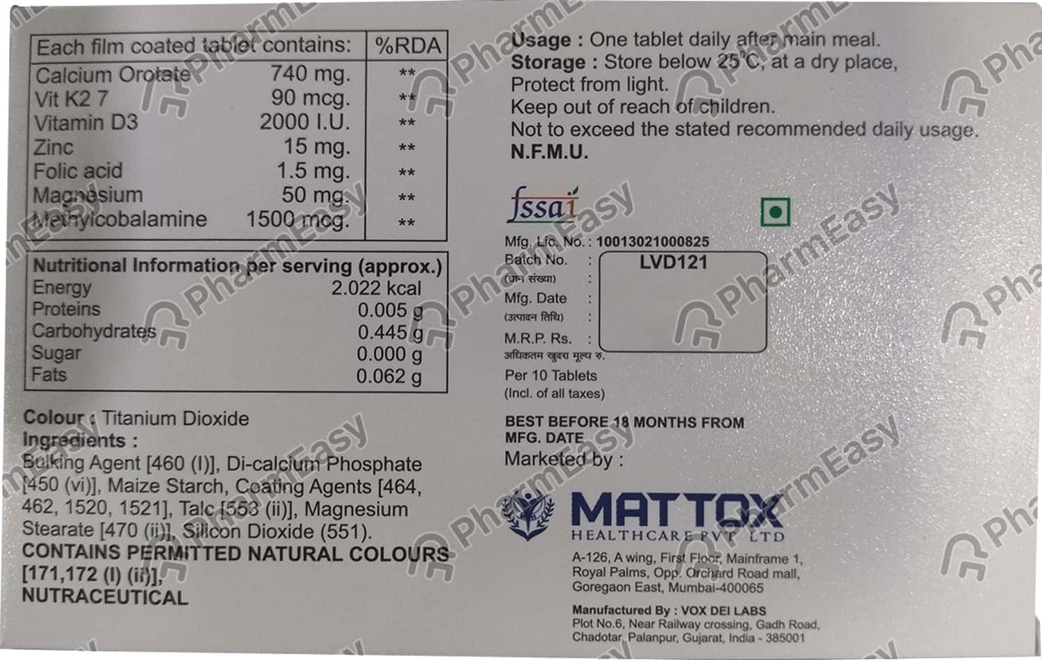 Buy Mattocal Max Strip Of 10 Tablets Online & Save Up to 24% at PharmEasy