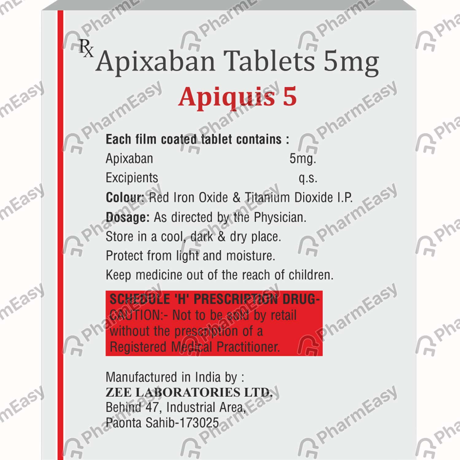 Buy Apiquis 5 MG Tablet (30) Online at Flat 15% OFF | PharmEasy