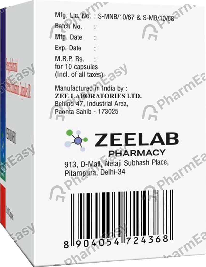 Nervzone M Strip Of 10 Capsules: Uses, Side Effects, Price & Dosage ...