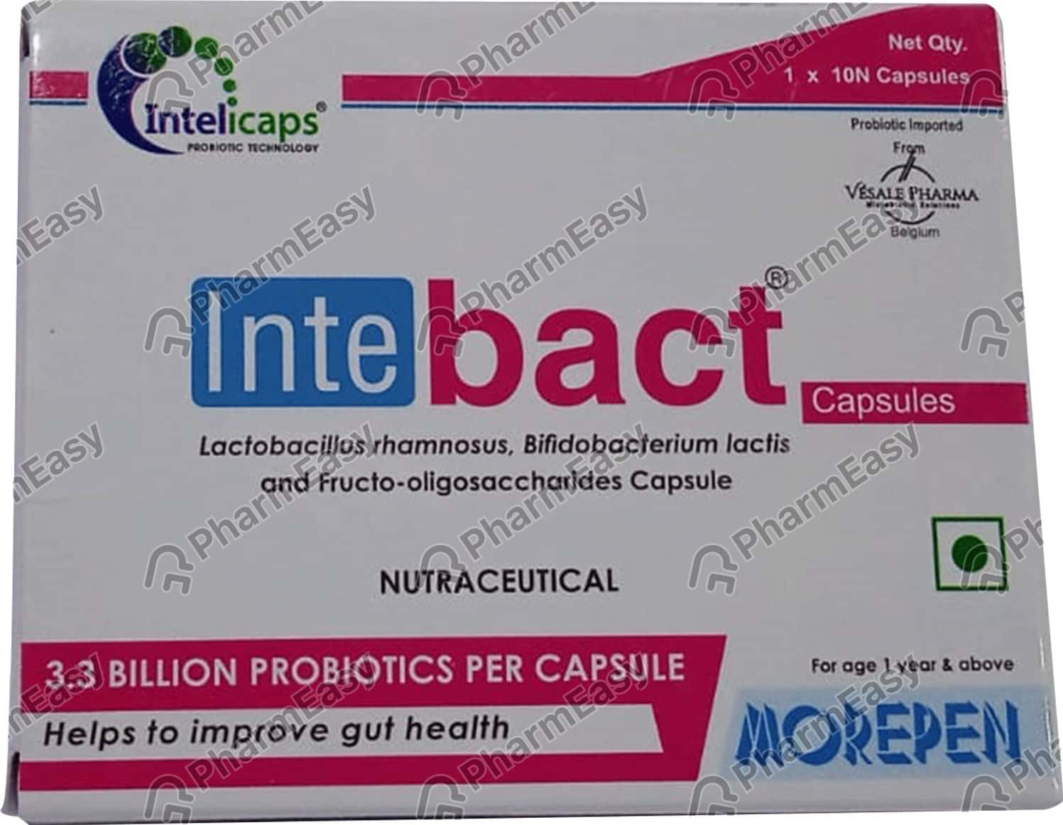 Buy Intebact Strip Of 10 Capsules Online at Flat 15% OFF | PharmEasy