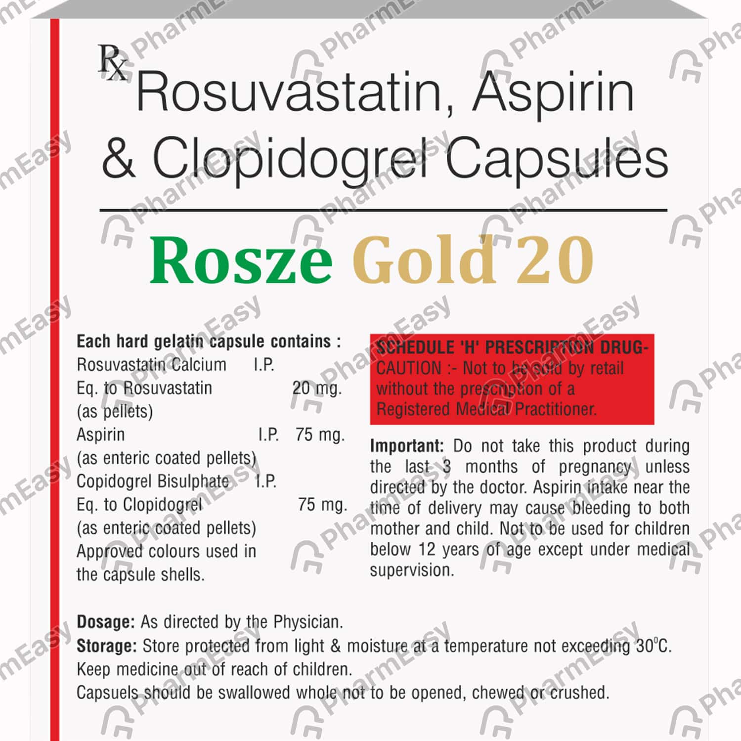 Buy Rosze Gold 20mg Strip Of 10 Capsules Online at Flat 15% OFF | PharmEasy