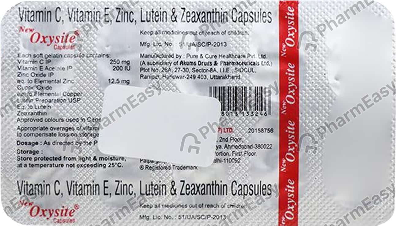 Buy New Oxysite Strip Of 10 Capsules Online at Flat 15% OFF | PharmEasy