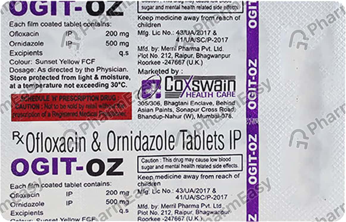 Ogit Oz 200/500 Mg Tablets: Uses, Side Effects, Price & Dosage | PharmEasy