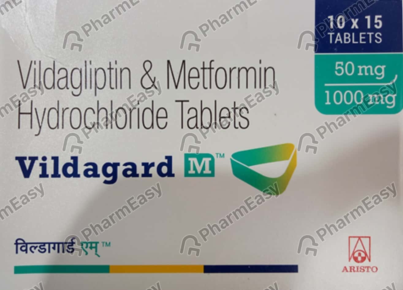Vildagard M 50/1000mg Strip Of 15 Tablets: Uses, Side Effects, Price ...