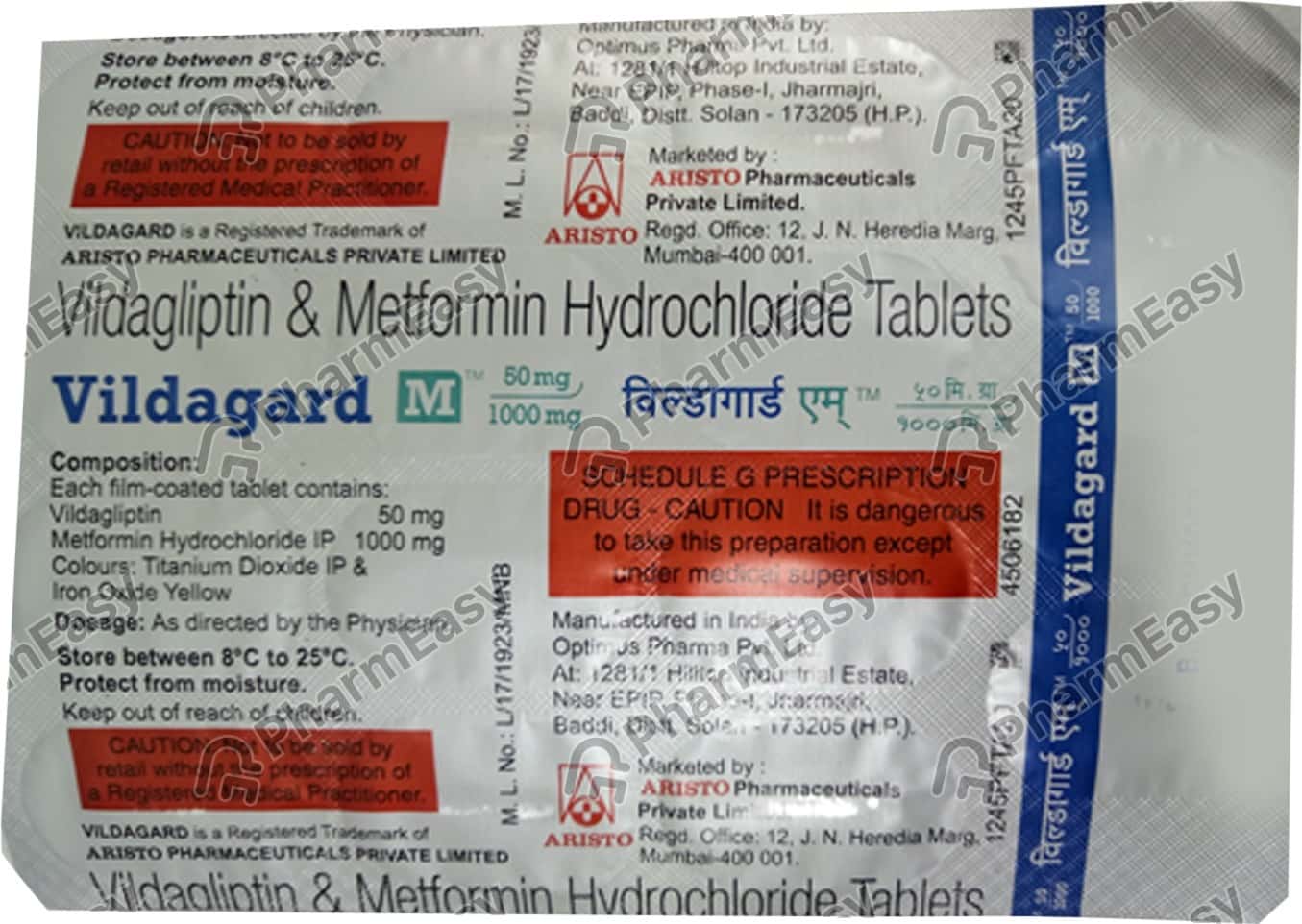 Vildagard M 50/1000mg Strip Of 15 Tablets: Uses, Side Effects, Price ...