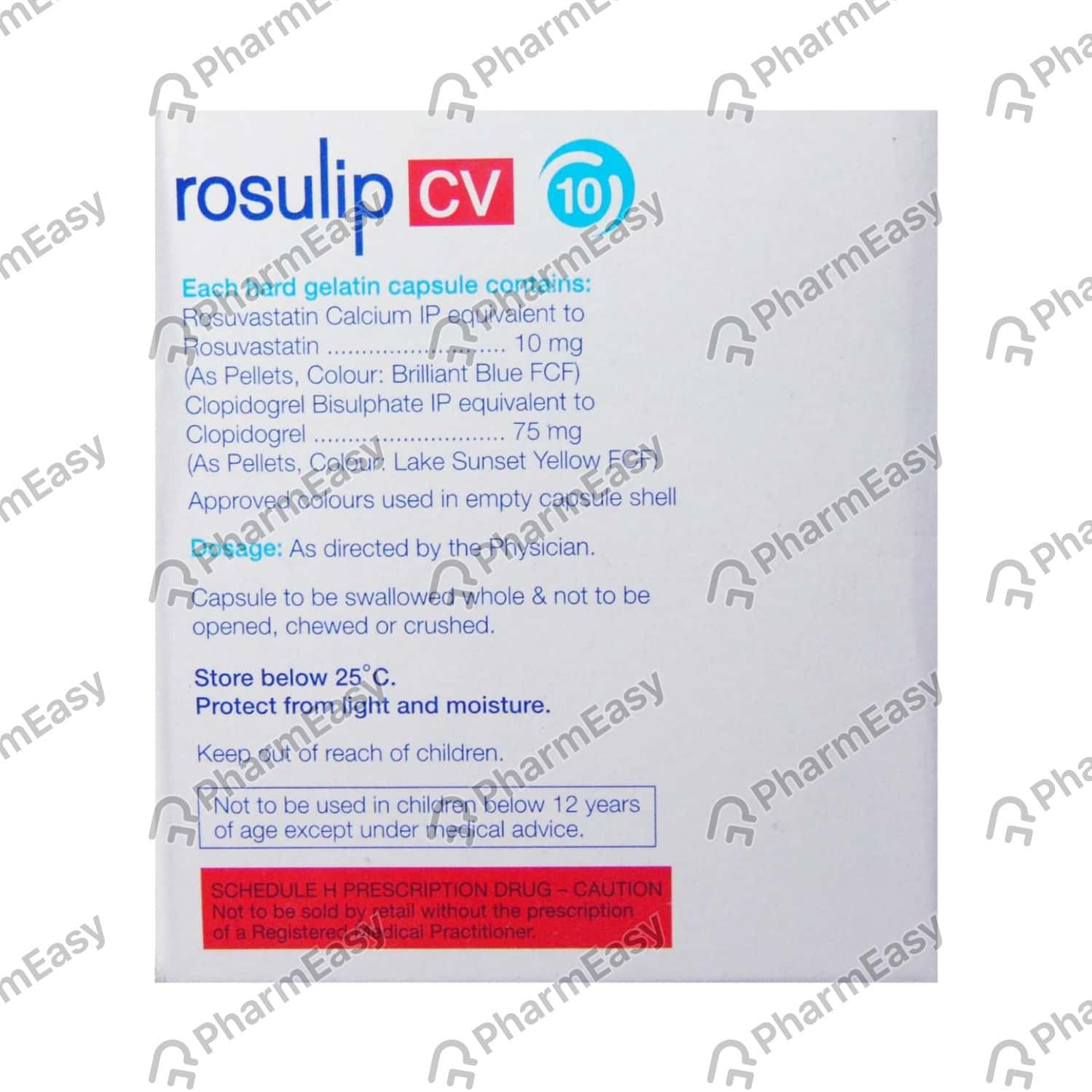 Rosulip Cv 10mg Strip Of 10 Capsules: Uses, Side Effects, Price ...