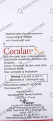 Coralan 5 MG Tablet (10): Uses, Side Effects, Price & Dosage | PharmEasy
