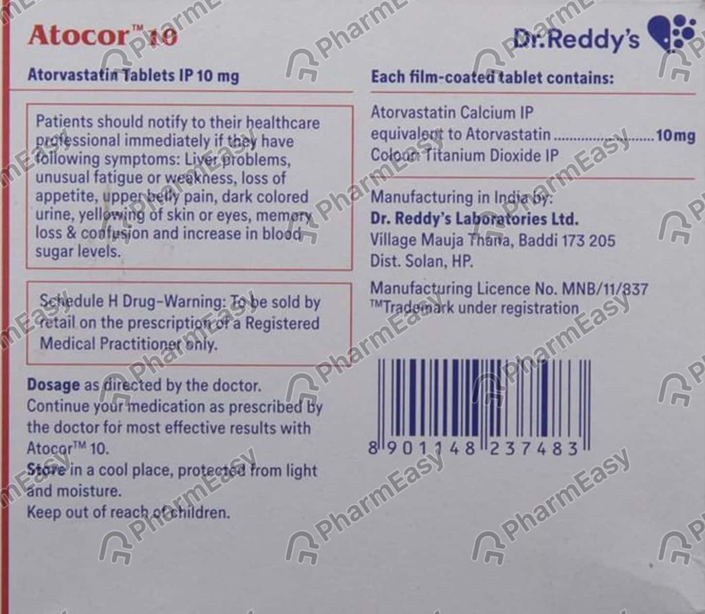 Atocor 10 MG Tablet (15): Uses, Side Effects, Price & Dosage | PharmEasy