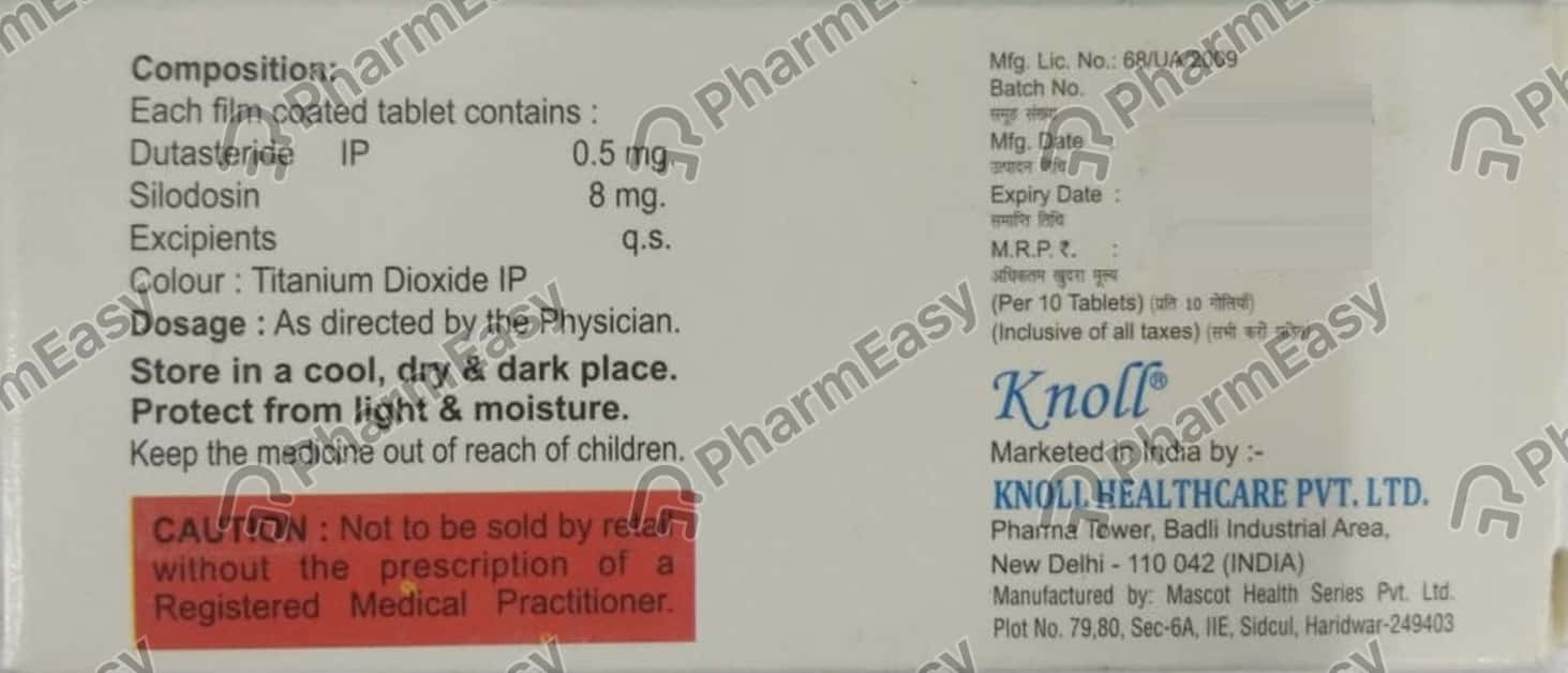 Silodonol 8d Strip Of 10 Tablets: Uses, Side Effects, Price & Dosage ...