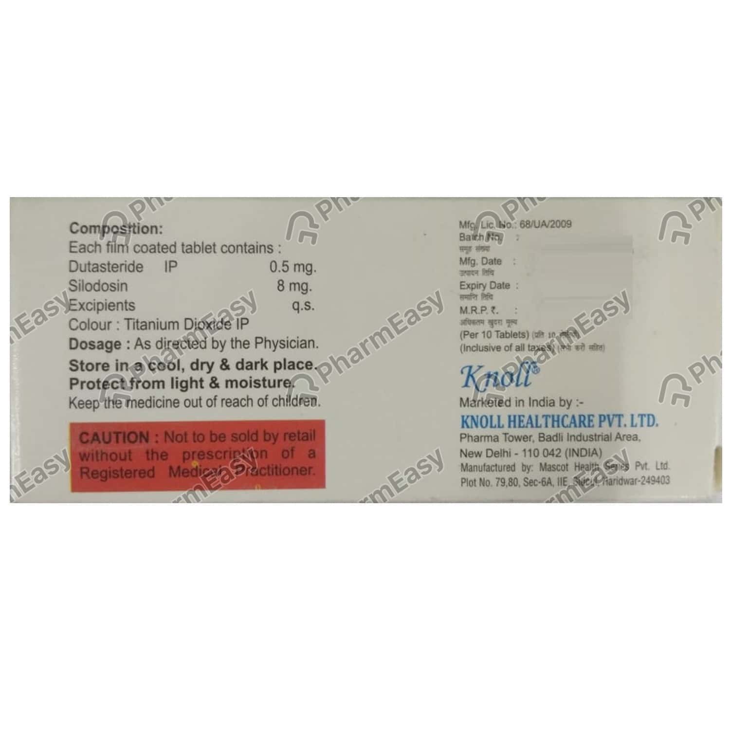 Buy Silodonol 8d Tablet 10'S Online at Flat 18% OFF* | PharmEasy