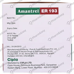 Amantrel Er 193 MG Tablet (10): Uses, Side Effects, Price & Dosage ...