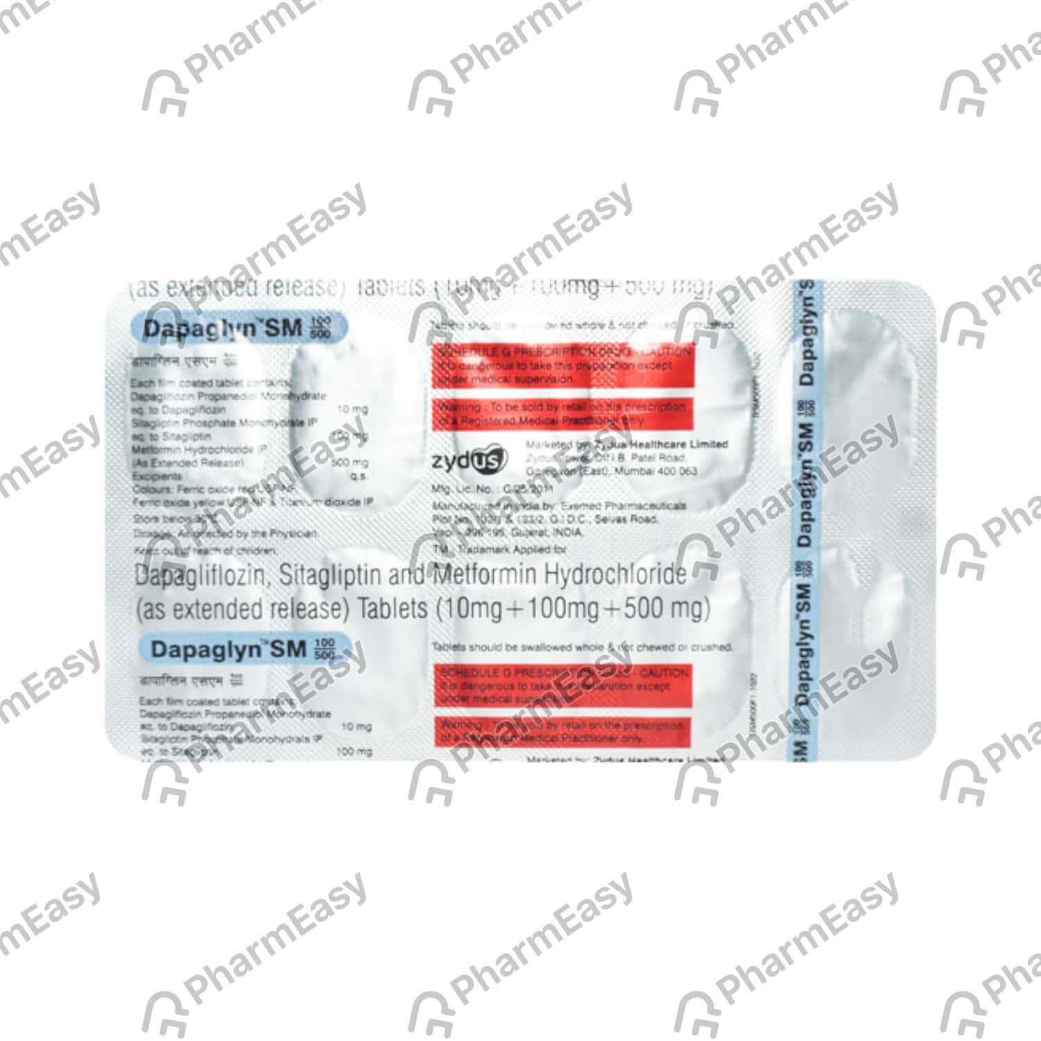 Dapaglyn Sm 100/500mg Strip Of 10 Tablets: Uses, Side Effects, Price ...
