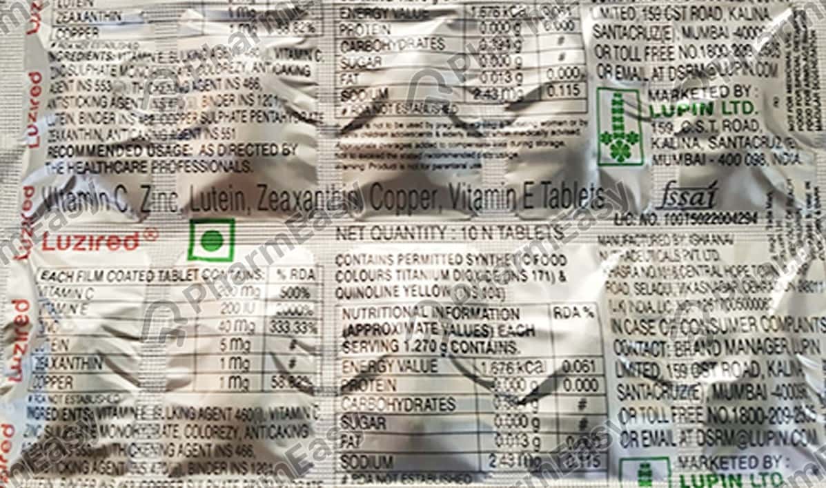 Buy Luzired Strip Of 10 Tablets Online at Flat 15% OFF | PharmEasy