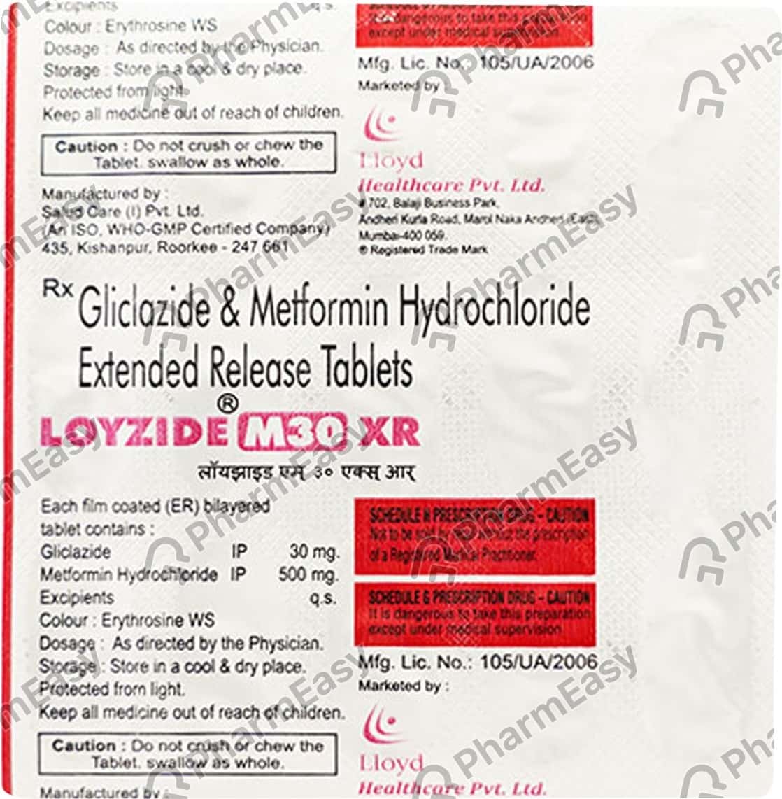 Loyzide M 30mg Xr Strip Of 15 Tablets: Uses, Side Effects, Price ...