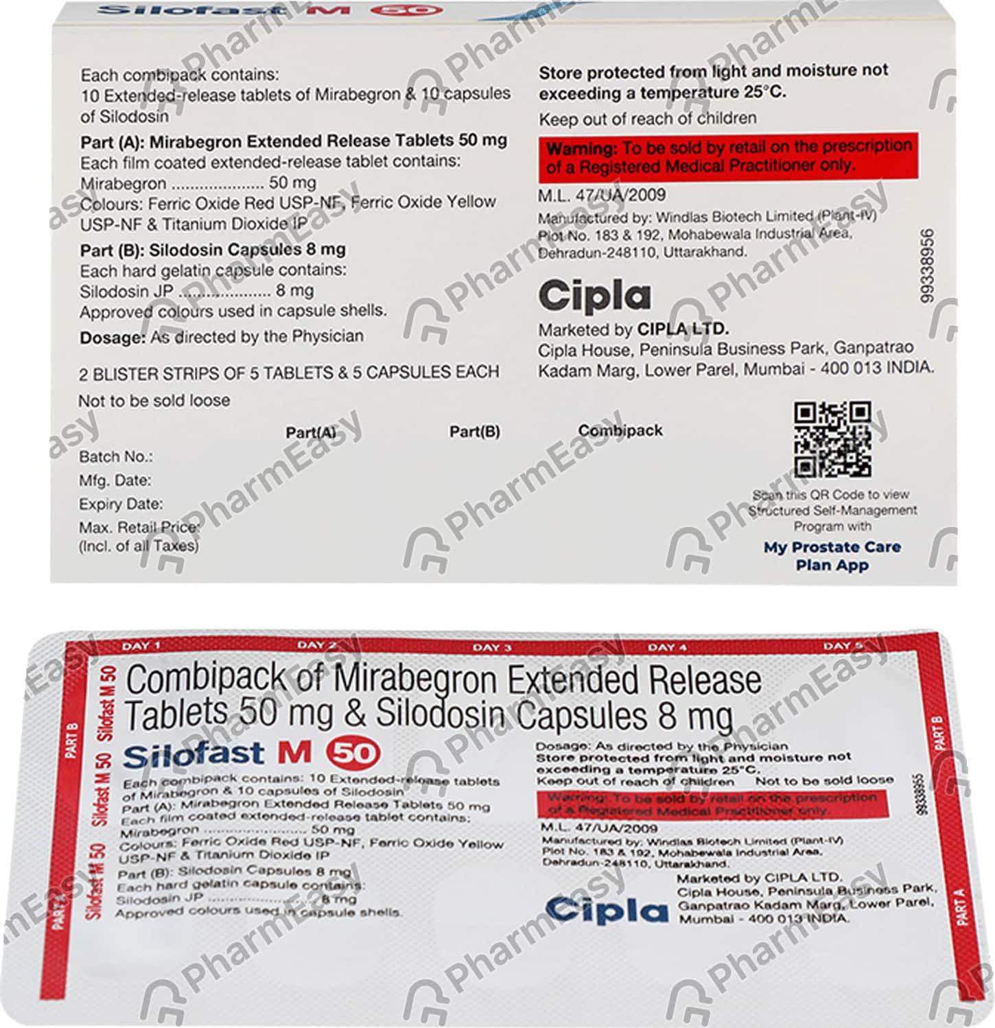 Buy Silofast M 50mg Strip Of 20 Capsule And Tablet Combikit Online at ...
