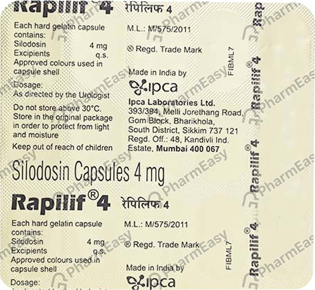 Rapilif 4 MG Capsule (15): Uses, Side Effects, Price & Dosage | PharmEasy