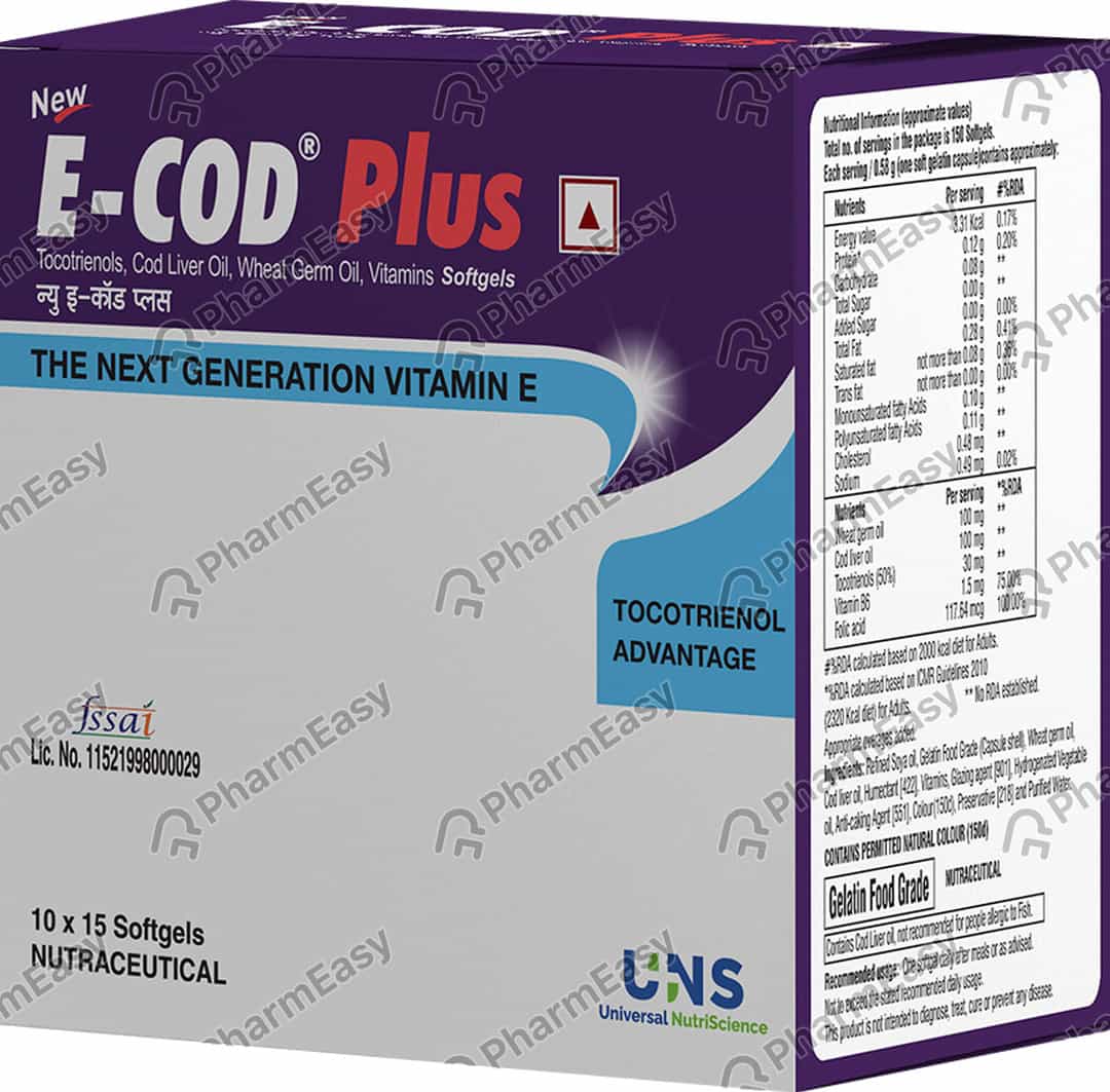 Buy E-COD PLUS NEXT GENERATION VITAMIN E SUPPLEMENT SOFTGELS FOR MUSCLE ...