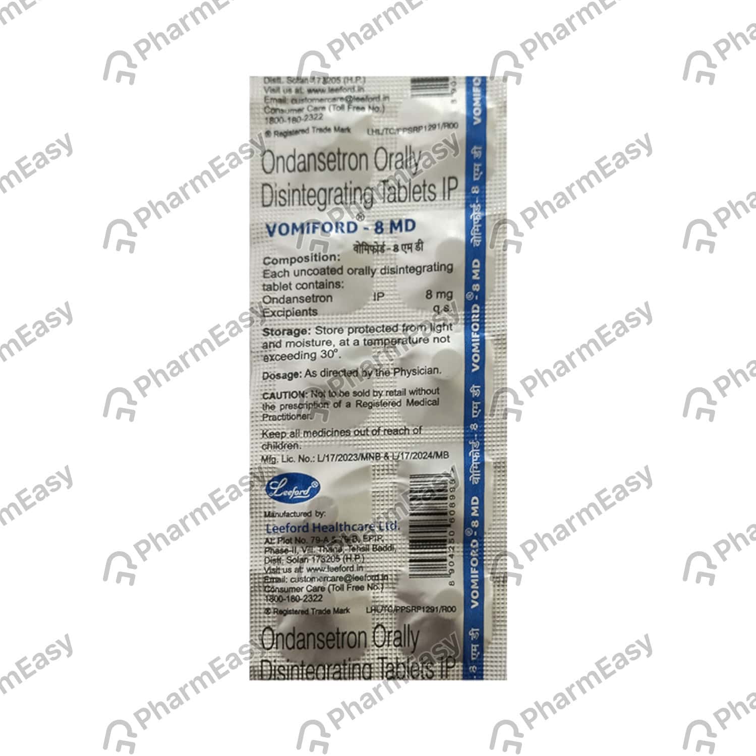 Vomiford Md 8 MG Tablet (10): Uses, Side Effects, Price & Dosage ...