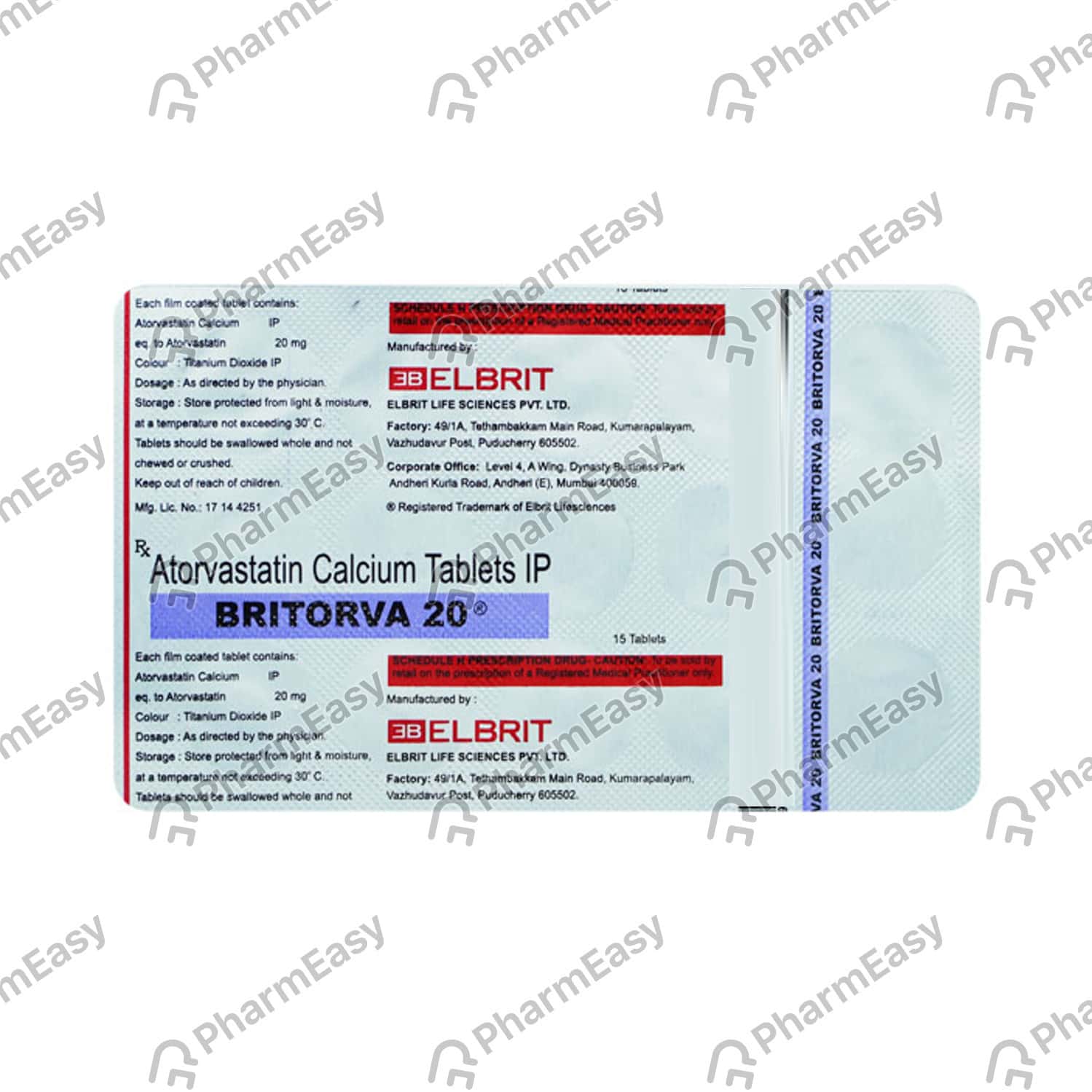 Britorva 20 MG Tablet (15): Uses, Side Effects, Price & Dosage | PharmEasy