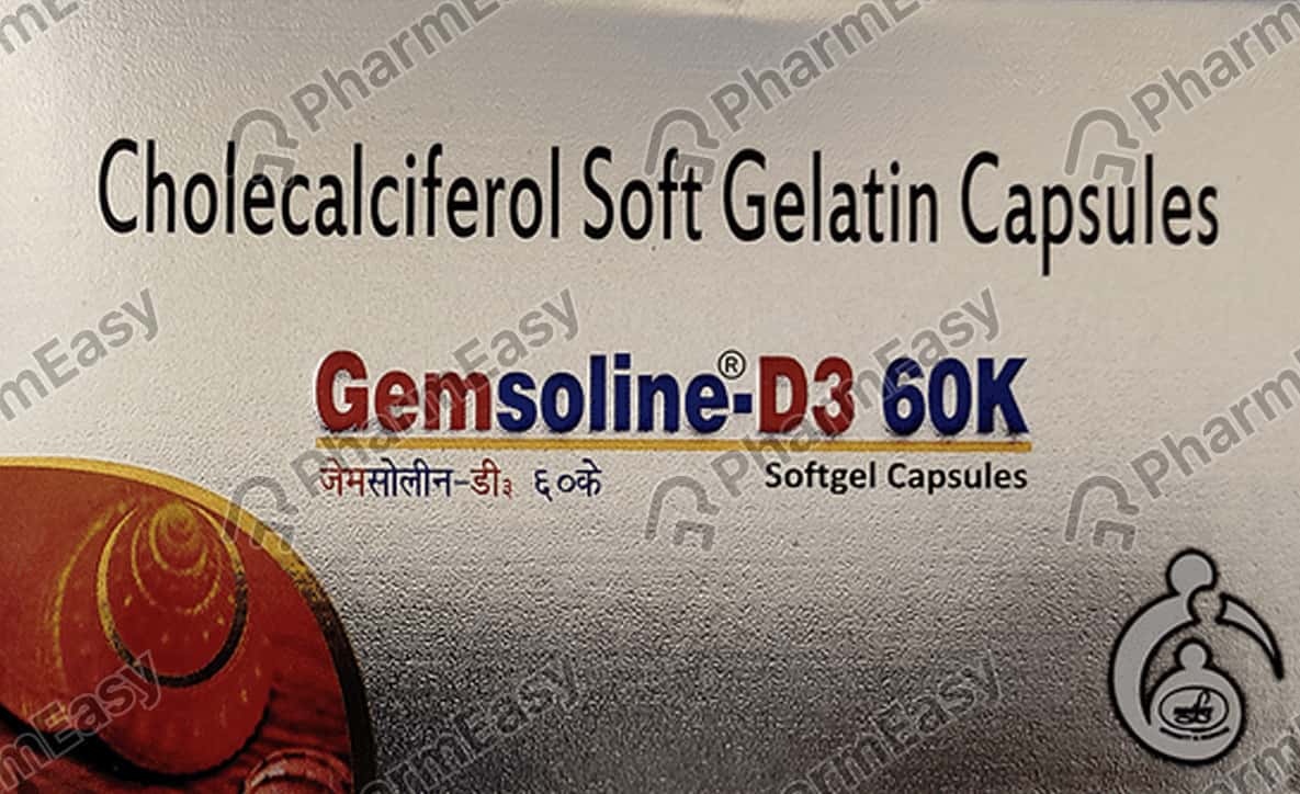 Gemsoline D3 60000 IU Softgel Capsule (8): Uses, Side Effects, Price ...