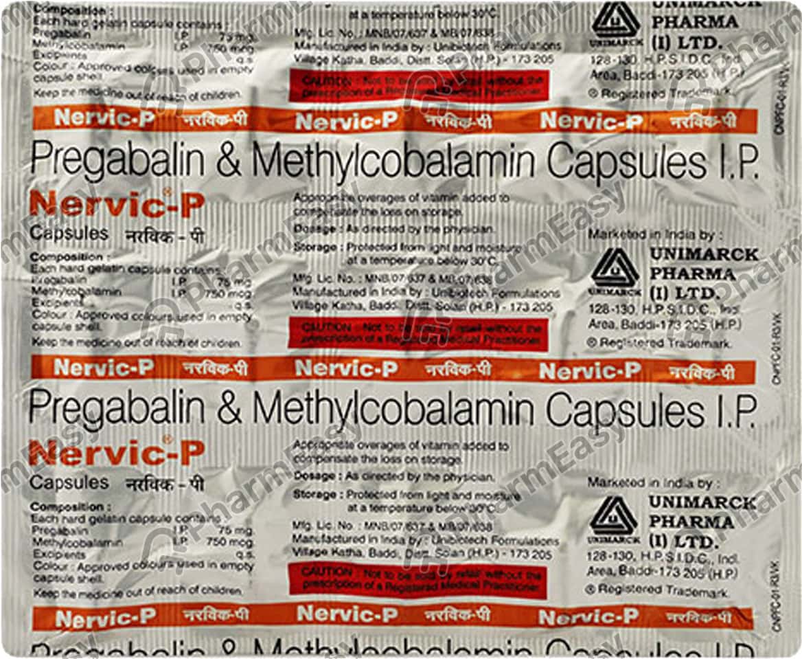 Nervic P Strip Of 15 Capsules: Uses, Side Effects, Price & Dosage ...