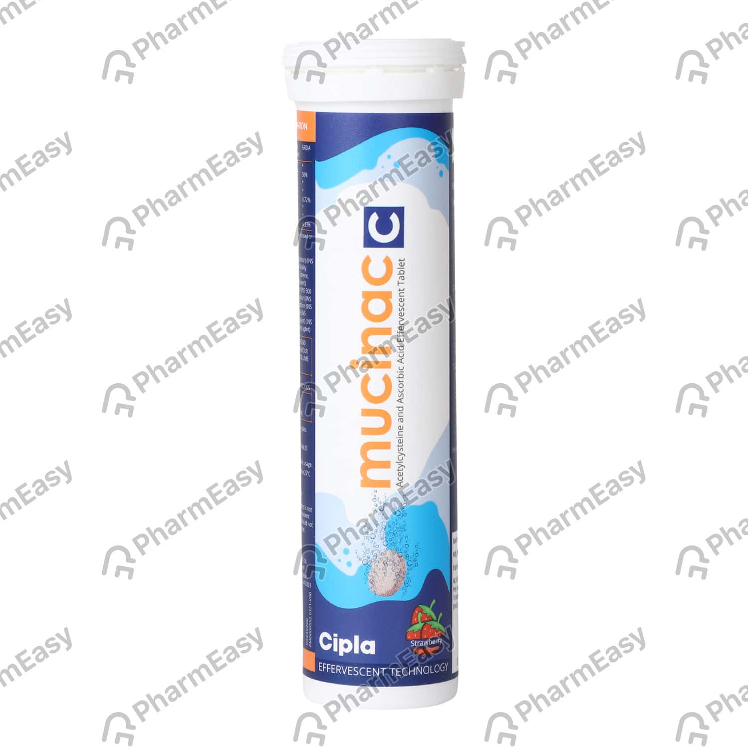 Mucinac C Strawberry Flavour Bottle Of 15 Effervescent Tablets: Uses ...